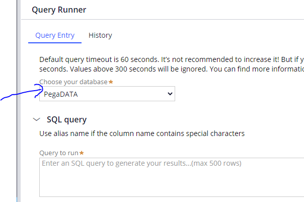 how to add modify/add database names in query runner | Support Center